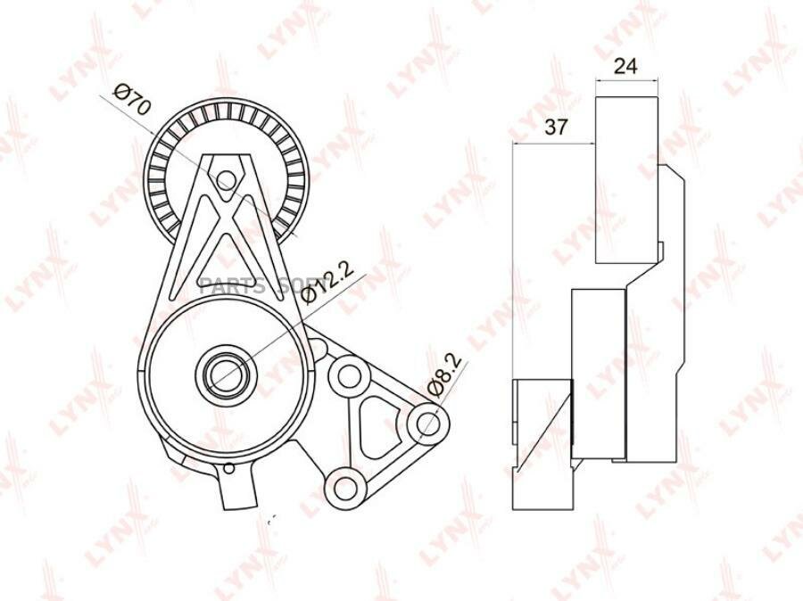 LYNXAUTO PT-3004 Натяжитель с роликом / приводной AUDI A3 1.6-1.8 96-12 / TT 1.8 98-06 SKODA Fabia I 2.0 99-08 / Oct ()
