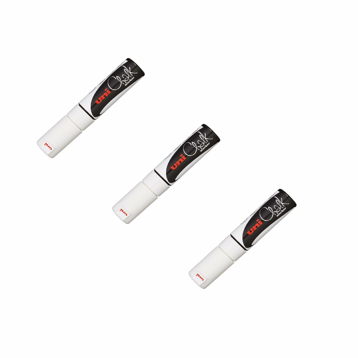 Uni Маркер меловой белый, до 15 мм, 3 уп.