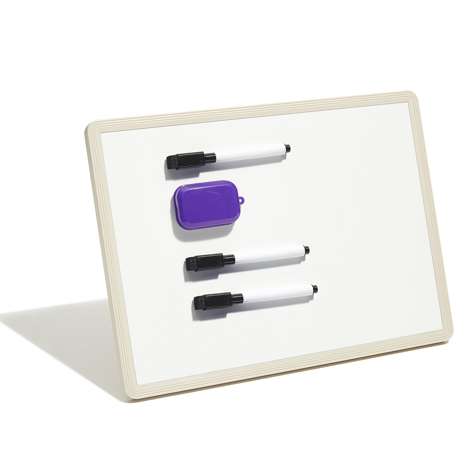 Универсальная магнитная настольная доска Jielisi со стоячей доской для письма Включает в себя 3 шт. черного маркера и 1 ластик, легко пишется и стирается, идеально подходит для использования в офисе / школе / доме.