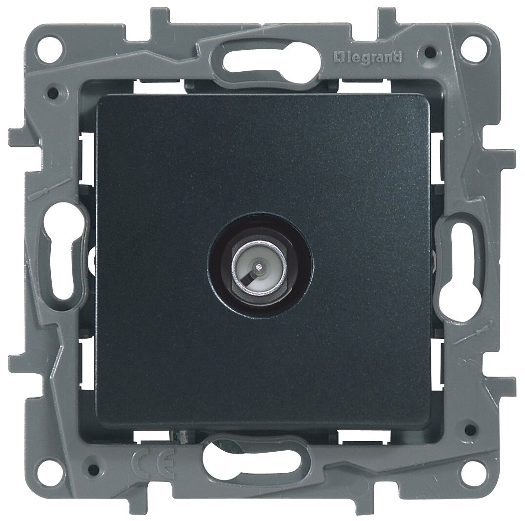 Антенное гнездо Legrand Etika 672651, горизонтальный монтаж, 1 шт