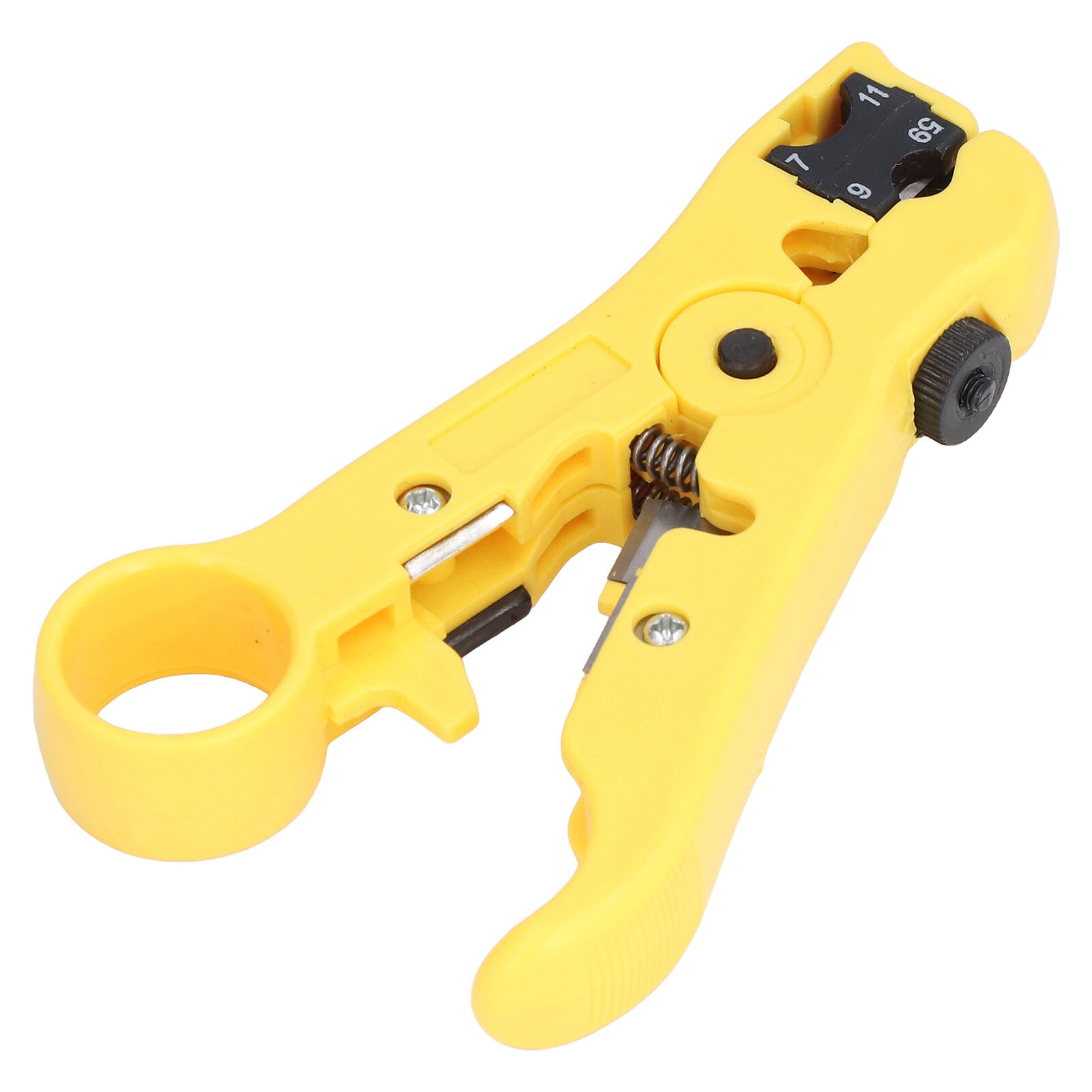 Дырокол для коаксиального кабеля Многофункциональный Регулируемый Ручной для сетей RG59 RG6 RG11 RG7 UTP STP парные провода круглые провода плоские телефонные провода 8P 6P 4P линии передачи 3.2мм-9.0мм Модель MT-505 Материал ABS Металлическое лезвие 1 шт