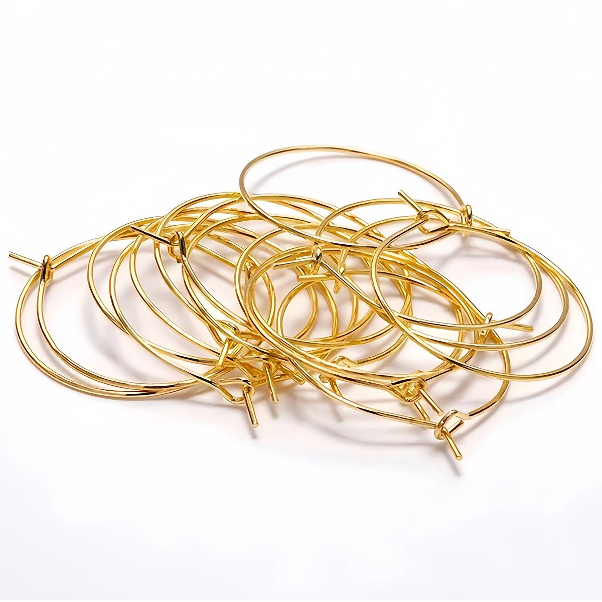 Обручи для сережек Gold Color 15-50 мм, 10шт