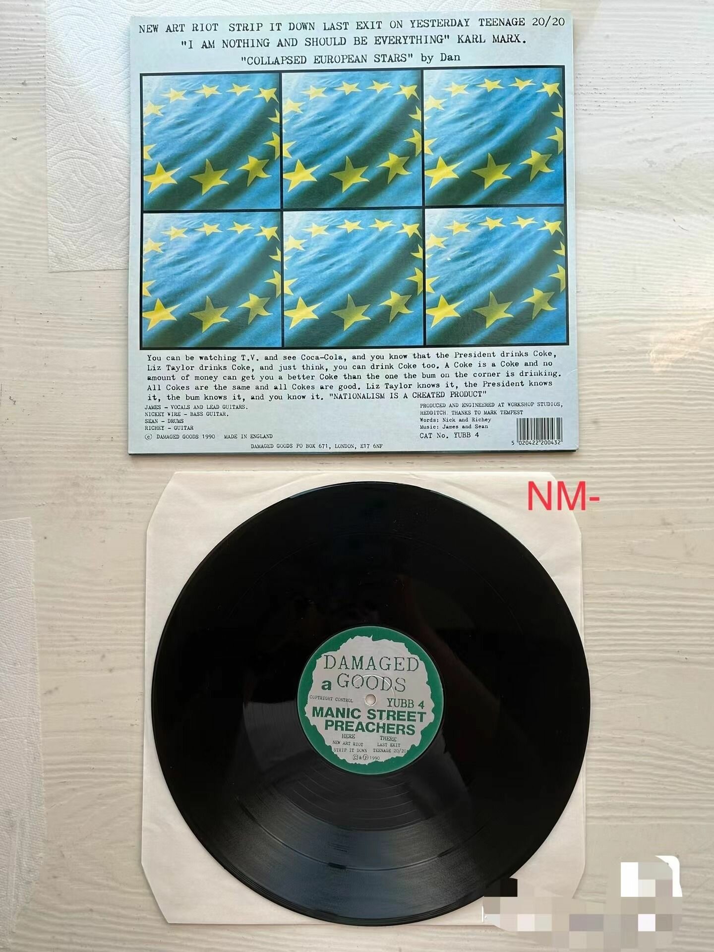 Винтажная виниловая manic Street Preachers New Art Riot E.P.