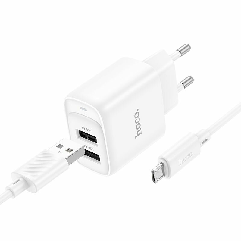 Сетевое зарядное устройство + кабель Micro USB Hoco