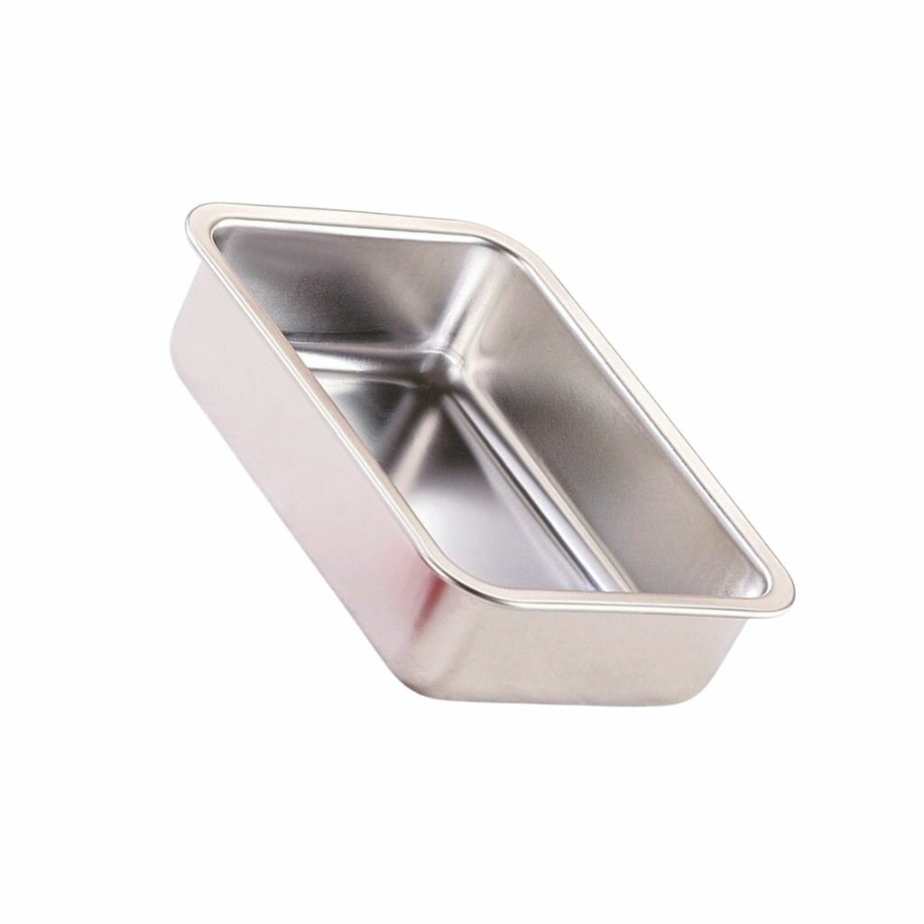 Посуда, Квадратная тарелка из нержавеющей стали - серебристая - маленькая