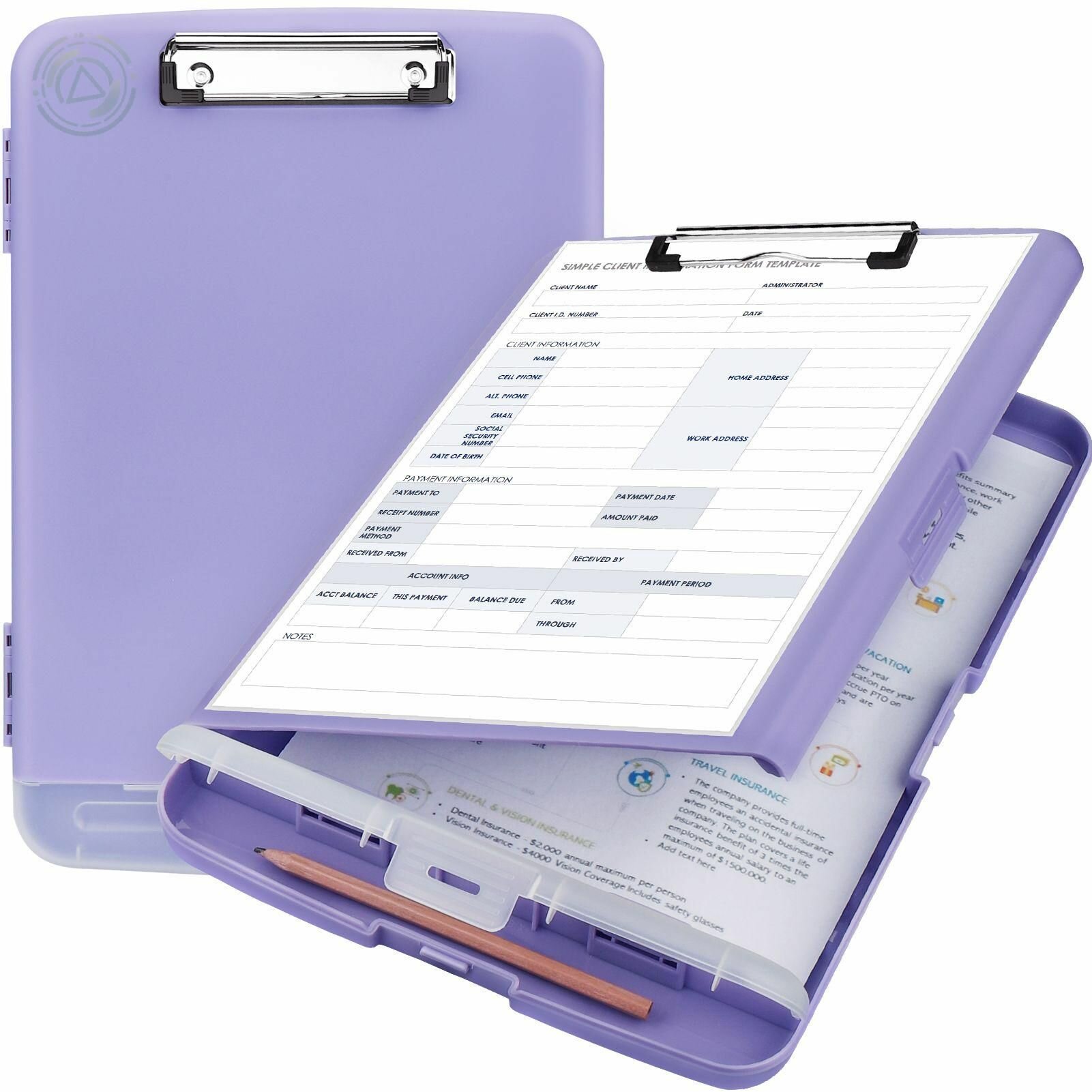 Планшет с зажимом, пластиковый папка А4, Открывается сбоку Место, для хранения бумаги и ручек, для выступлений и работы с документами