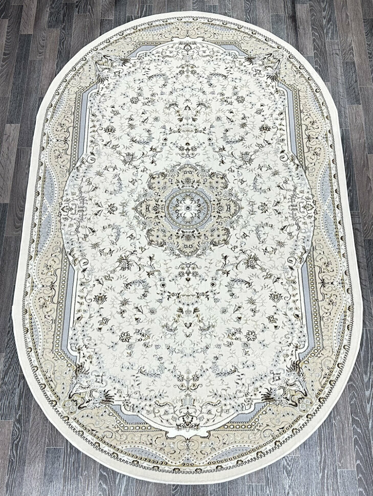 Ковер, Овал, Бежевый, Серый, Коричневый, Классический, Винтажный, на пол, в гостиную, спальню, в ассортименте (120 см. на 180 см.)