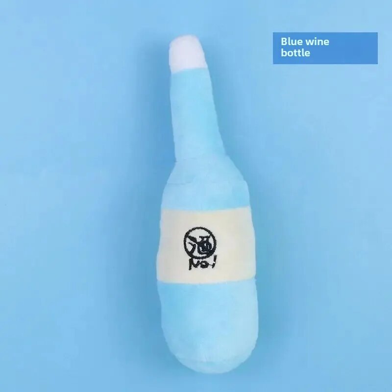 Игрушка для собак "Фруктовые коренные зубы", устойчивая к укусам, синяя винная бутылка