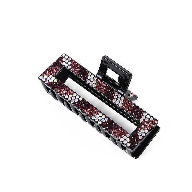 Заколки для волос "Акула", темно-фиолетовые, сетчатые, со стразами