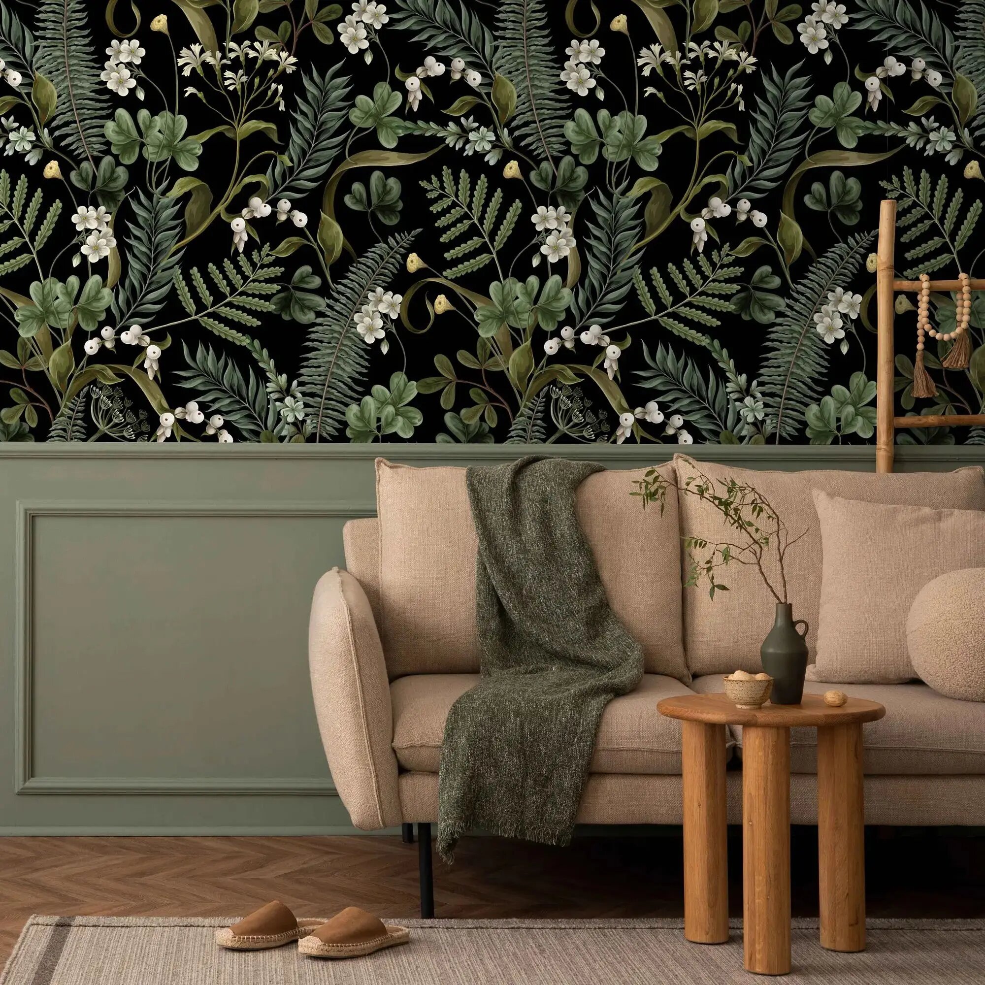 Ботанические обои Pixel&Wall, бумага, папоротник Tradition Un-paste