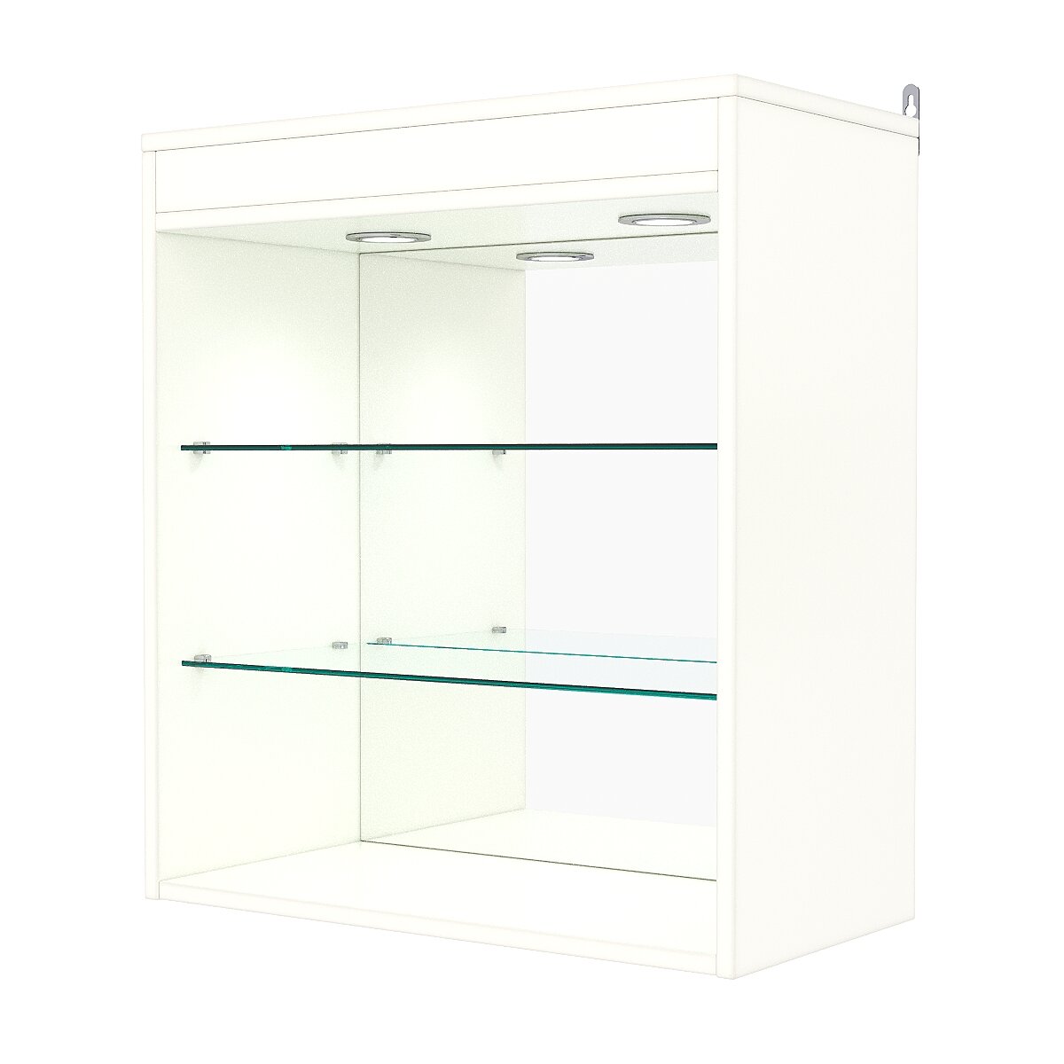 Витрина настенная №1-4ГГ с зеркалом и с подсветкой, Белый. Производитель товара - компания Westcom.