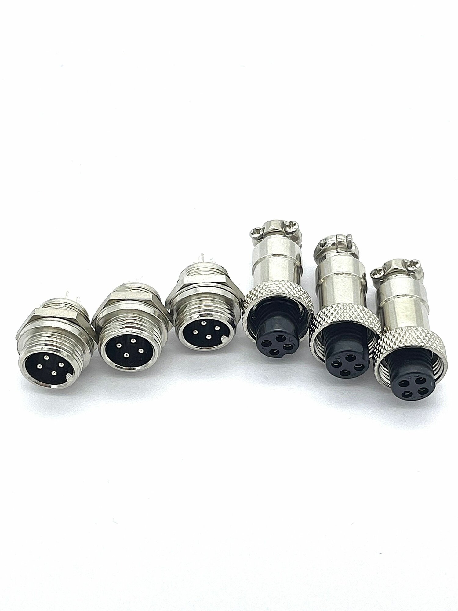 3шт. Авиационный разъём GX12 4pin мама(кабель)+папа(корпус)