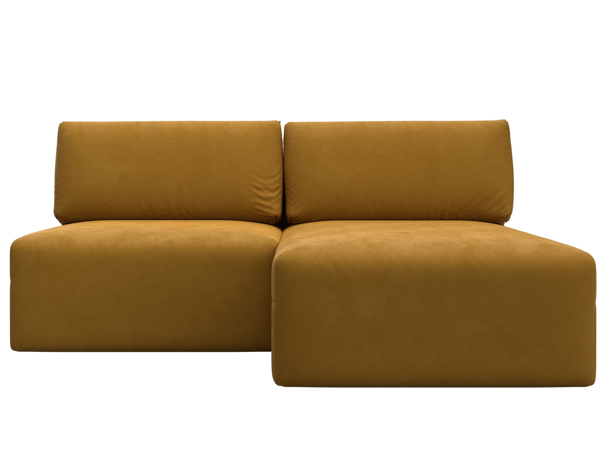 Диван угловой модульный Лига-060 НПБ, 4-местный, размер: 200х187х84см, спальное место: 160х200см, велюр, BRUT 10 желтый