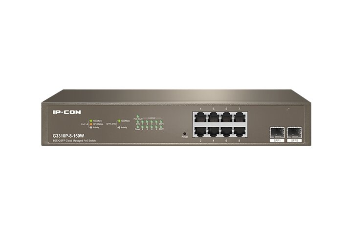 Коммутатор IP-COM G3310P-8-150W PoE с облачным управлением 8GE+2SFP
