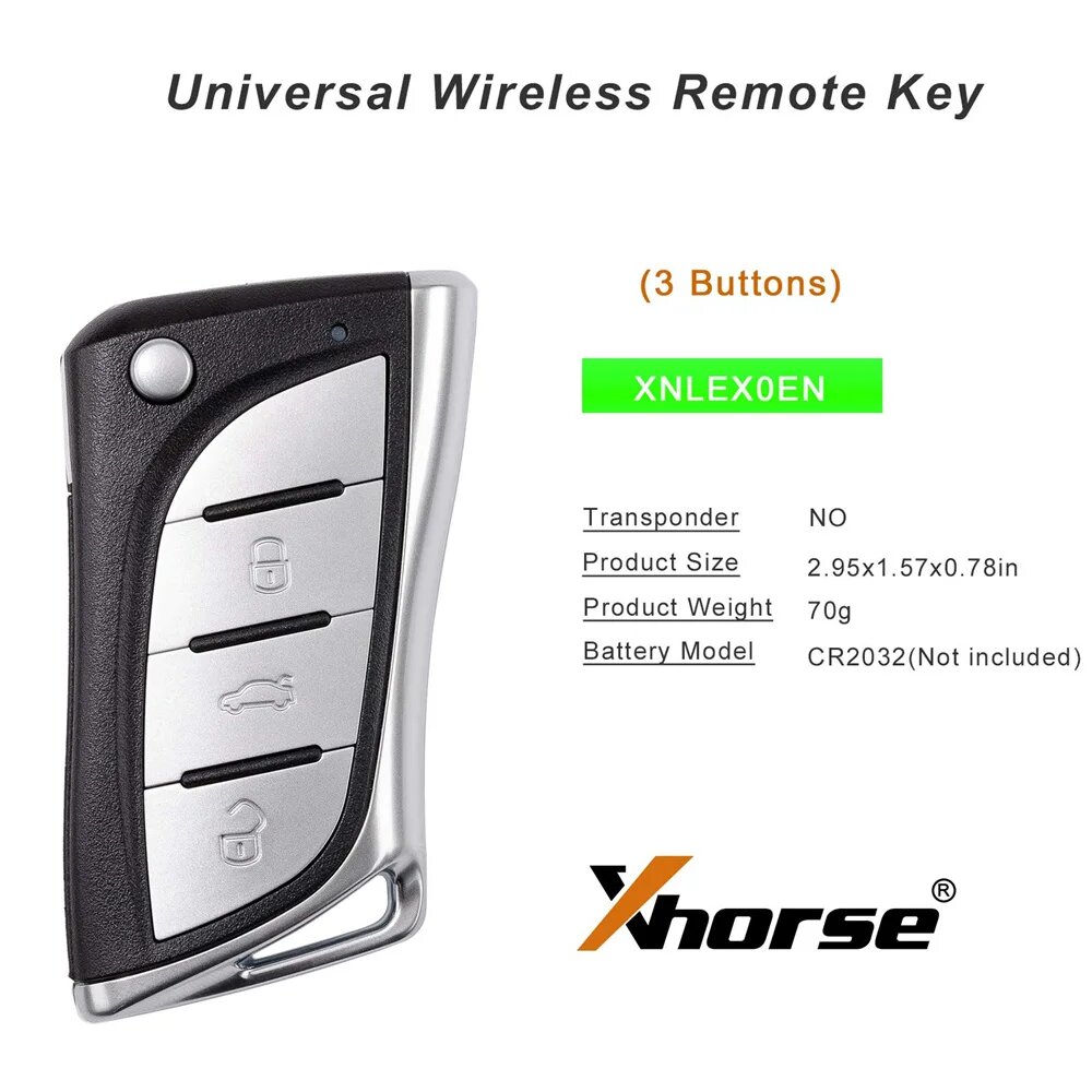 Xhorse XN Беспроводной универсальный дистанционный ключ XNDS00EN XNHO00EN XNBU01EN XNHY02EN XNAU01EN XNFO01EN XNTO00EN XNAU02EN Ключ, XNLEX0EN, 1pcs