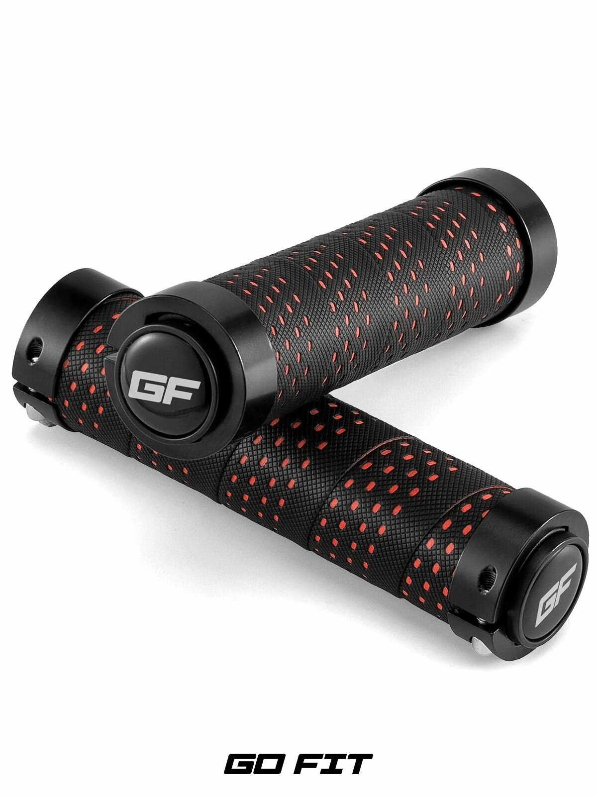 Вело грипсы GO FIT Active Grips, ручки для велосипеда, самоката, электросамоката, акссесуары, 2 штуки, красный