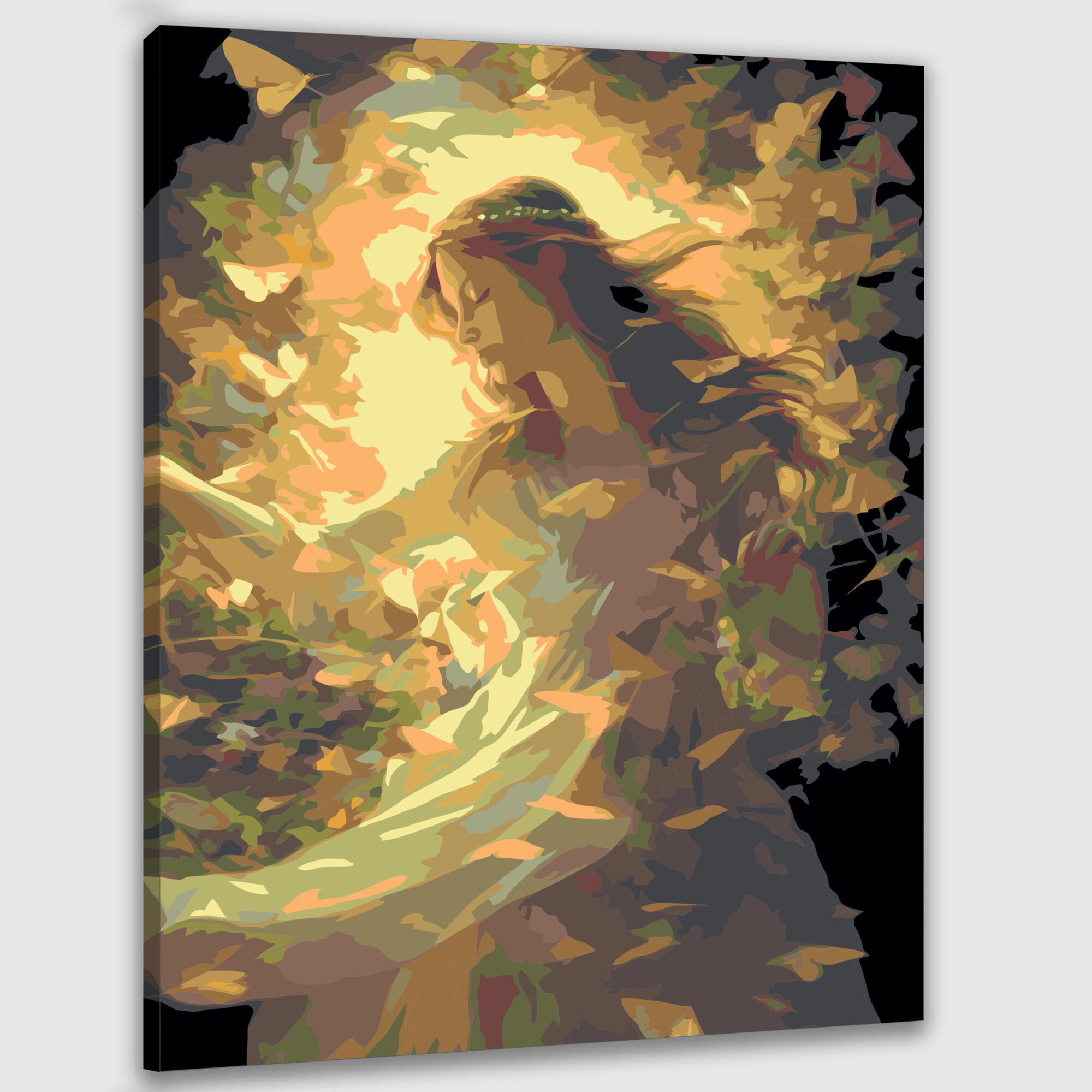 Картина по номерам 40x50 см, картина, масло, фея, волосы, крылья, мазки, кисть, аура, свет, поляна, свет, мистическая