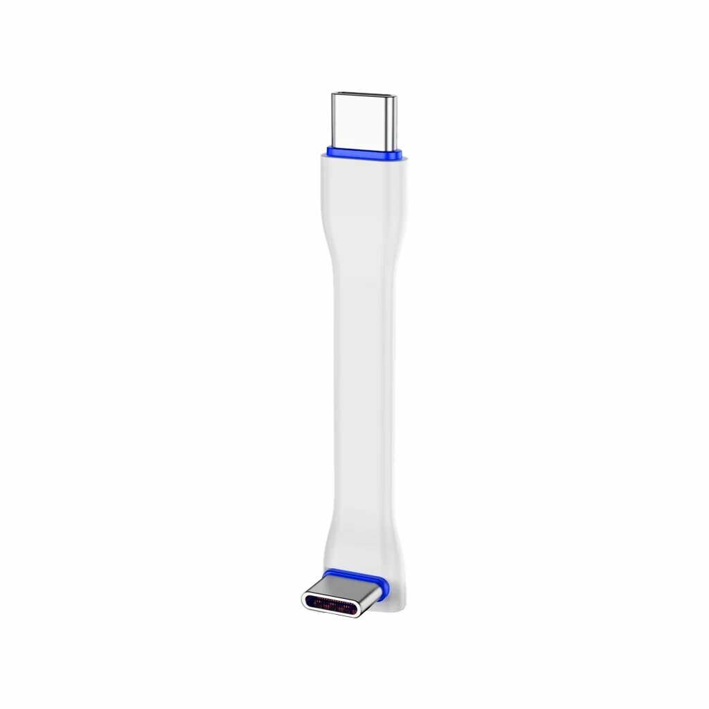 JEYI 20 Гбит/с 90 ° USB-кабель C-C PD 3A, 60 Вт, 75 мм, мобильный кабель Белый, PD60W White