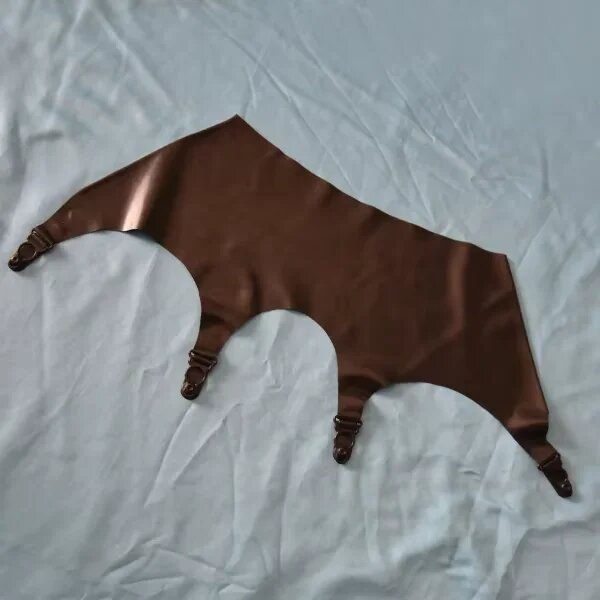 Латексный пояс для чулок черный/красный Коричневый, L, black