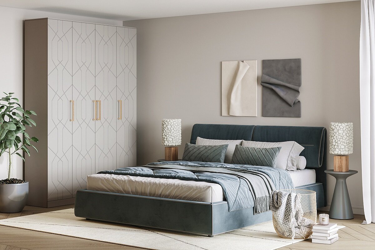 Шкаф распашной МебельЛэнд24 Дольче - 4 МДФ Кашемир 180x50x270 бежевый для одежды четырехдверный