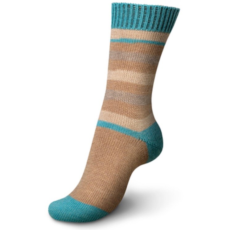 Pairfect /Пайрфект/ пряжа Regia, 4 нитки, MEZ, 9801613 (07132, * Серия Partnerlook Color, erika (эрика), бежевый/бирюзовый)