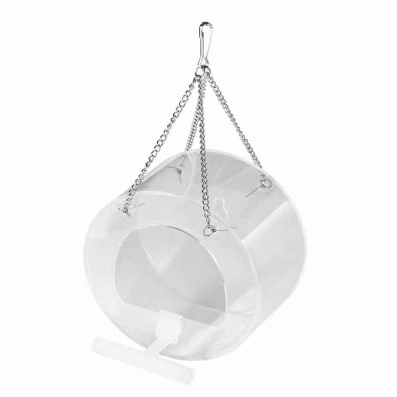 Акриловая подвесная круглая кормушка для птиц