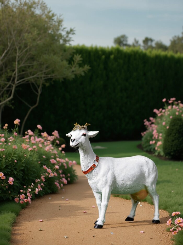 Садовая фигура из полистоуна «Козочка», 44×15×40 см