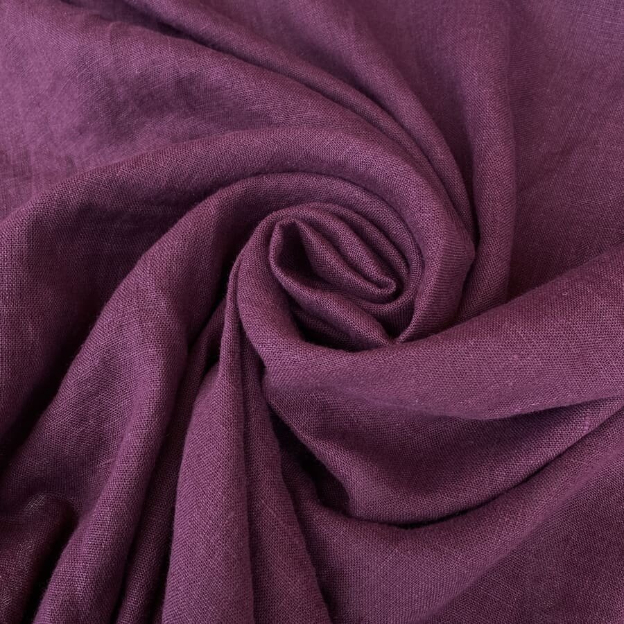 Льняная ткань Темно-Свекольная, умягченный 100% лен, отрез 0,5 м х 145 см.