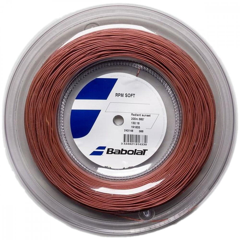 Струна для теннисной ракетки Babolat RPM Soft (200 метров), толщина 1,30, бордовый