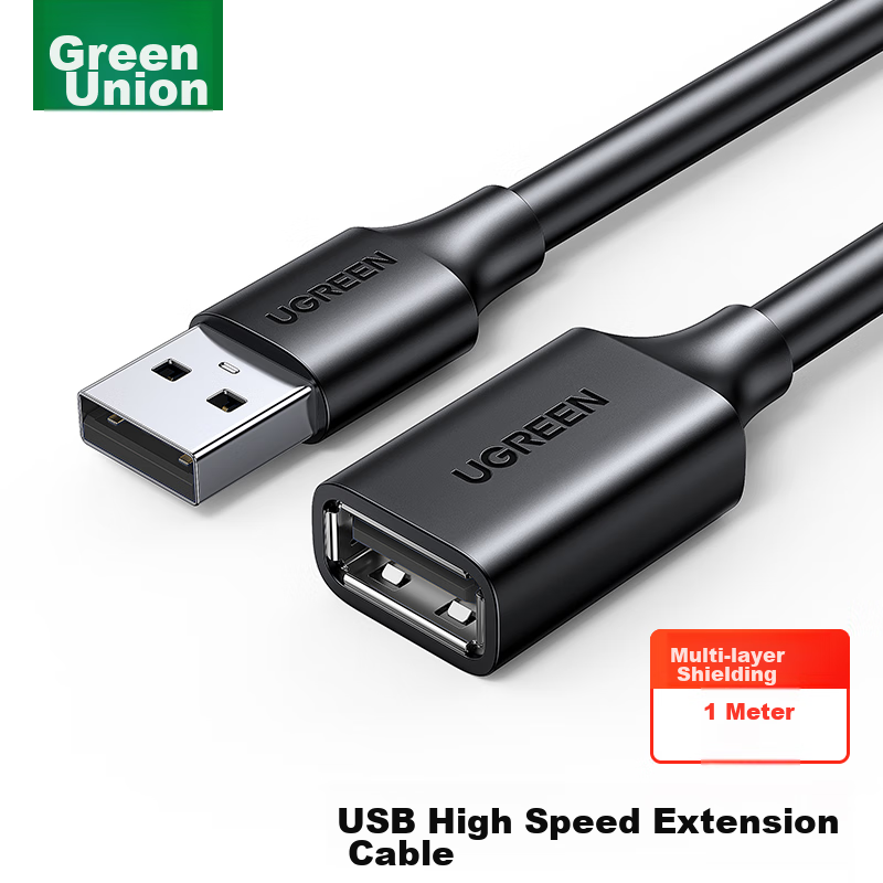 Lulian USB 2.0 Extension Cable, Male to Female, High-Speed Data Transfer Cable, Computer USB Drive Mouse Keyboard Printer Charger Extension Cable, 1 Meter, 10314