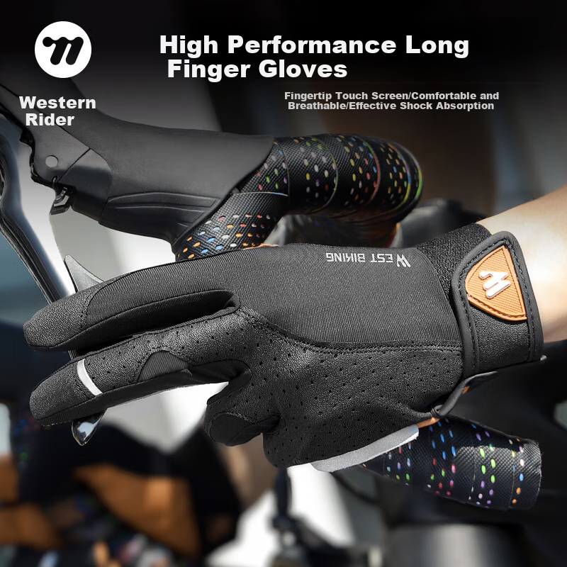 West Biker Cycling Gloves Full Finger Touch Screen Breathable Shock Absorbing Bicycle Motorcycle Bike Gloves Men Women Autumn Winter