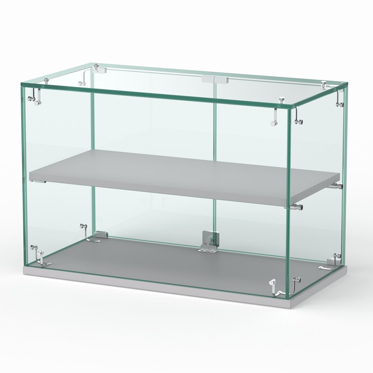 Витрина "сладость" №14А-П для выпечки настольная с прямыми полками пдсп, Серый