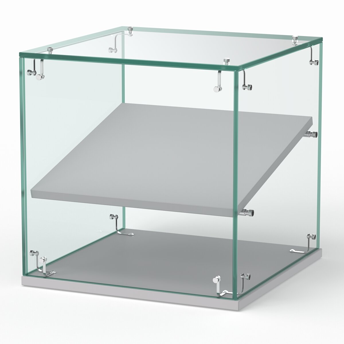 Витрина "сладость" №15-О-П для выпечки настольная без дверок пдсп, Серый