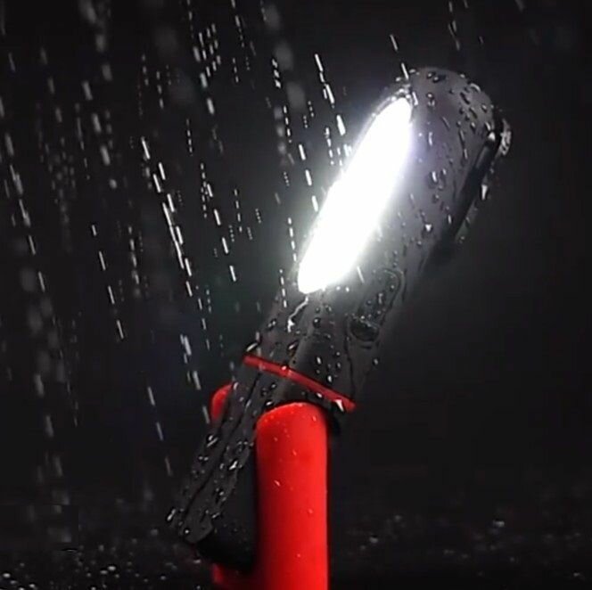 Фонарь M Trade H726, аккумулятор, складной, магнитный, ударопрочный, черный/красный