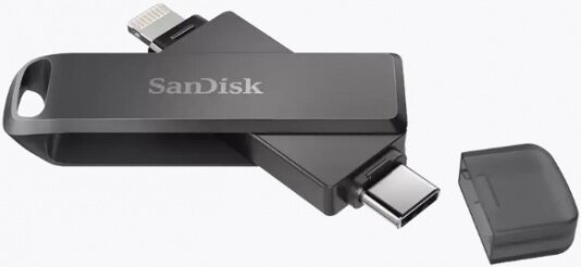 SanDisk Накопитель USB flash 128ГБ SanDisk iXpand Luxe SDIX70N-128G-GN6NE, OTG, черный (Type-C, Lightning)