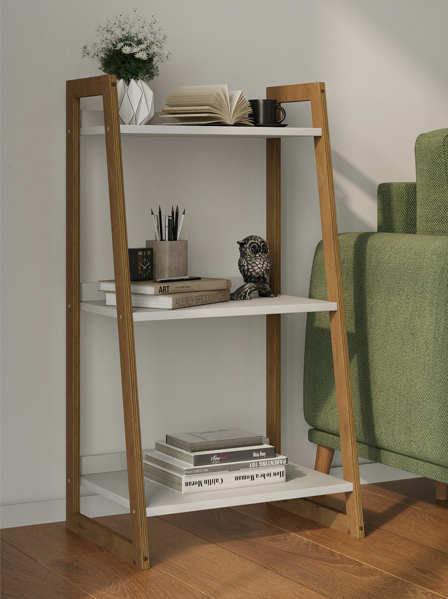 Стеллаж деревянный для дома и офиса "хельма" 54*39,2*100 см, Alibery