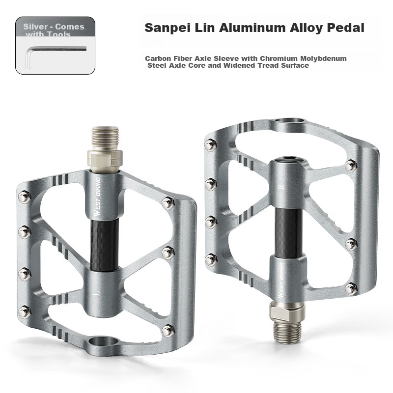 West Biker Bicycle Pedal Triple Bearing Road Bike Mountain Bike Anti-slip Pedal Lightweight Pedal Equipment