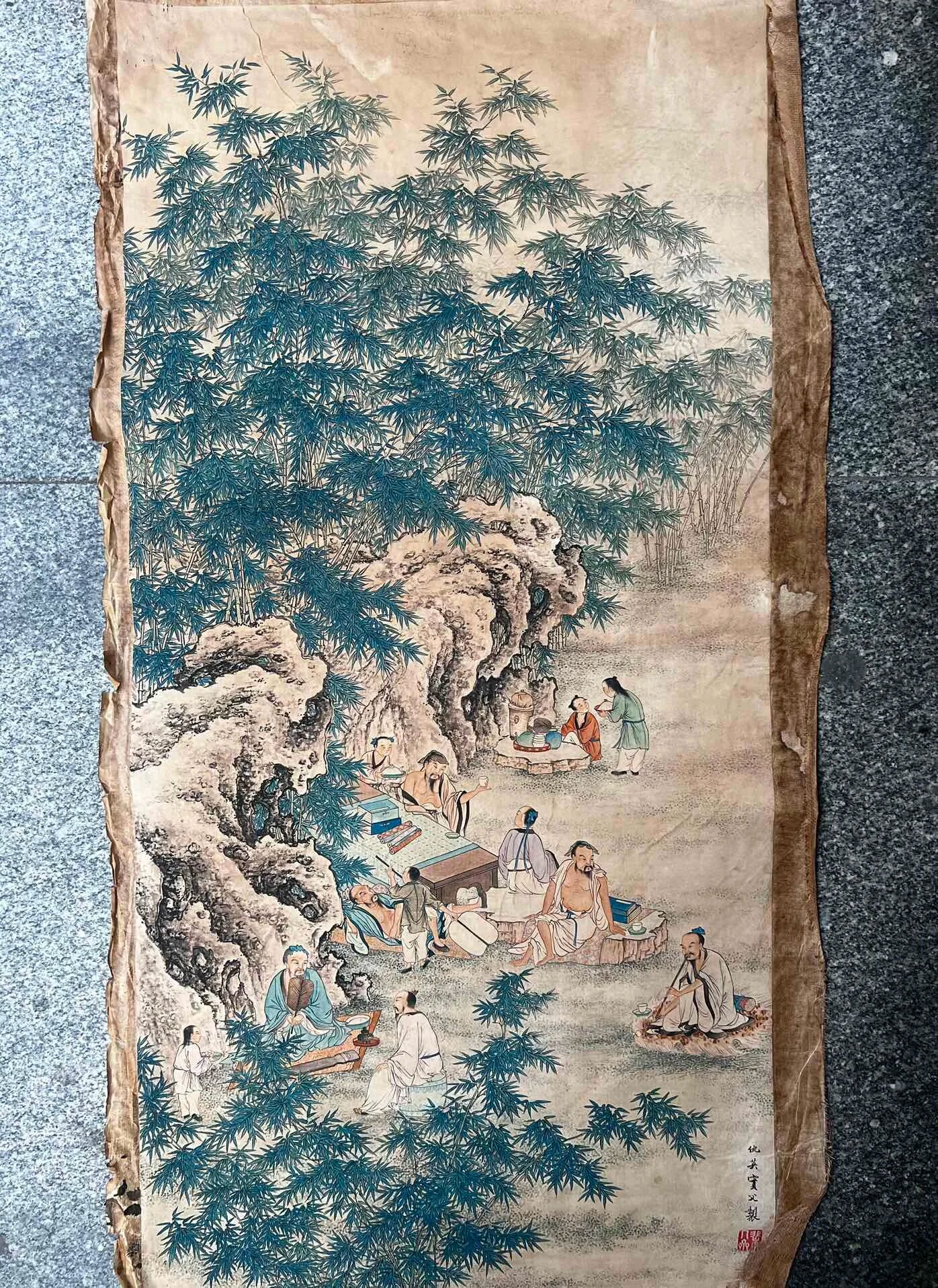 Картина "Бамбуковая роща" Qiu Ying