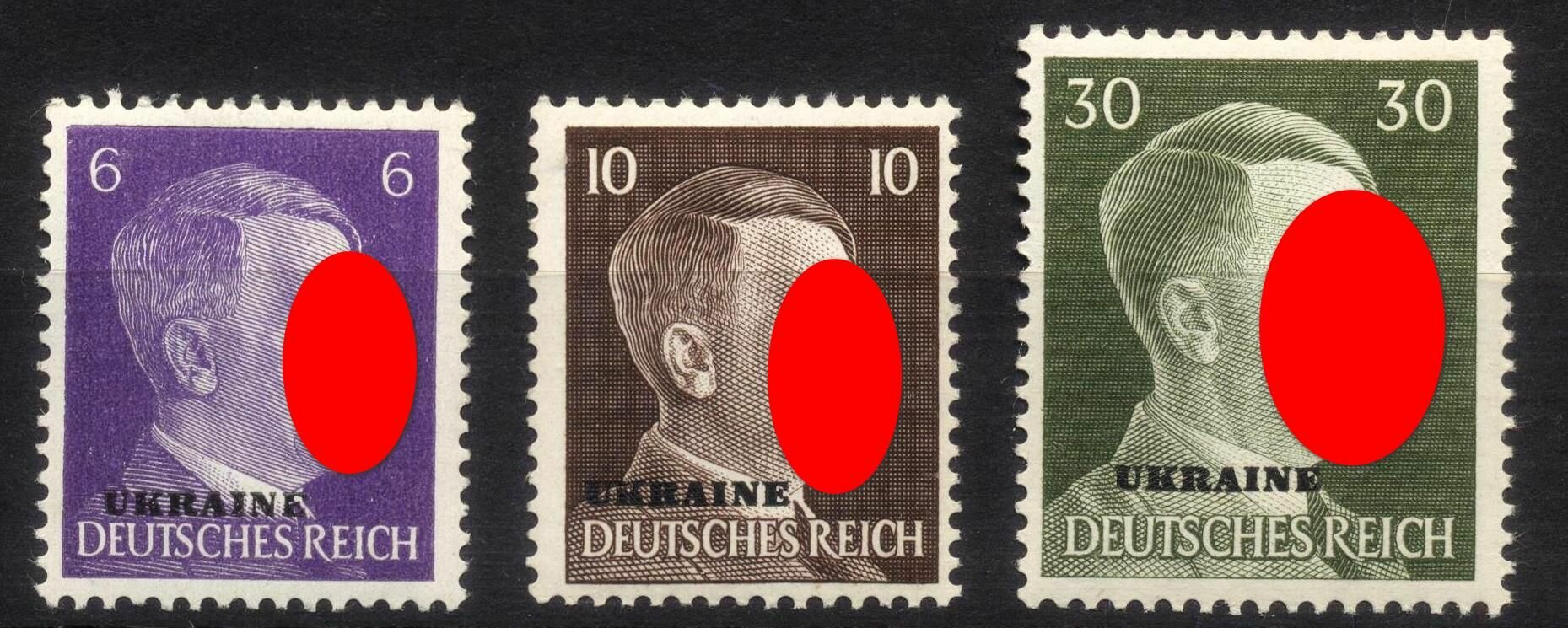 Марки Германии. 3 Рейх.1943 г. Стандарт. Надпечатка . Для филателистической коллекции