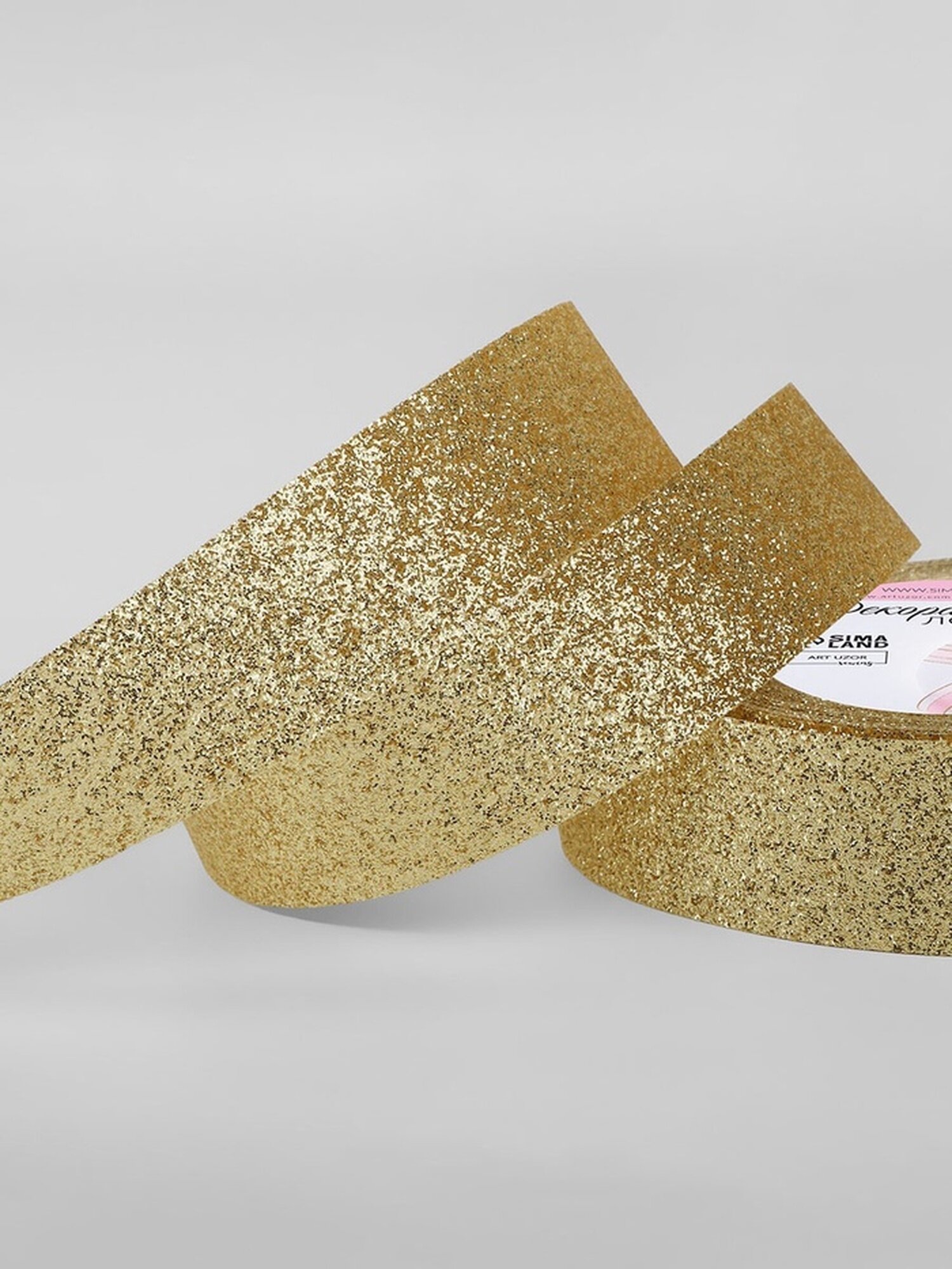 Лента декоративная «Блёстки», 25 мм × 9,1 ± 0,5 м, цвет золотой