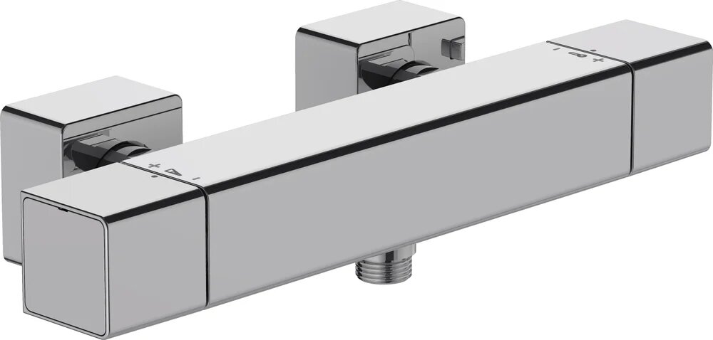 Термостатический смеситель Jacob Delafon Strayt E9096-CP хром, глянцевый, настенный, латунный, без лейки, смеситель для ванны с душем