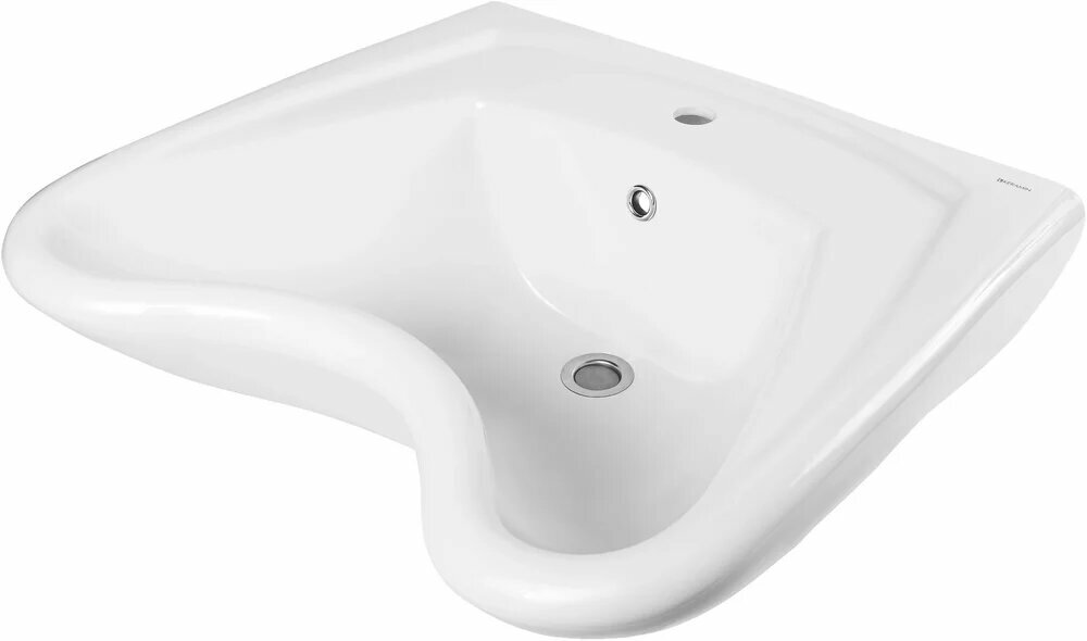 Раковина подвесная Керамин Хирургическая 4810531095675 CDB00023022 64 подвесная, 63, 5 см, фарфоровая, раковина для ванной, белая, прямоугольная, со сливом-переливом