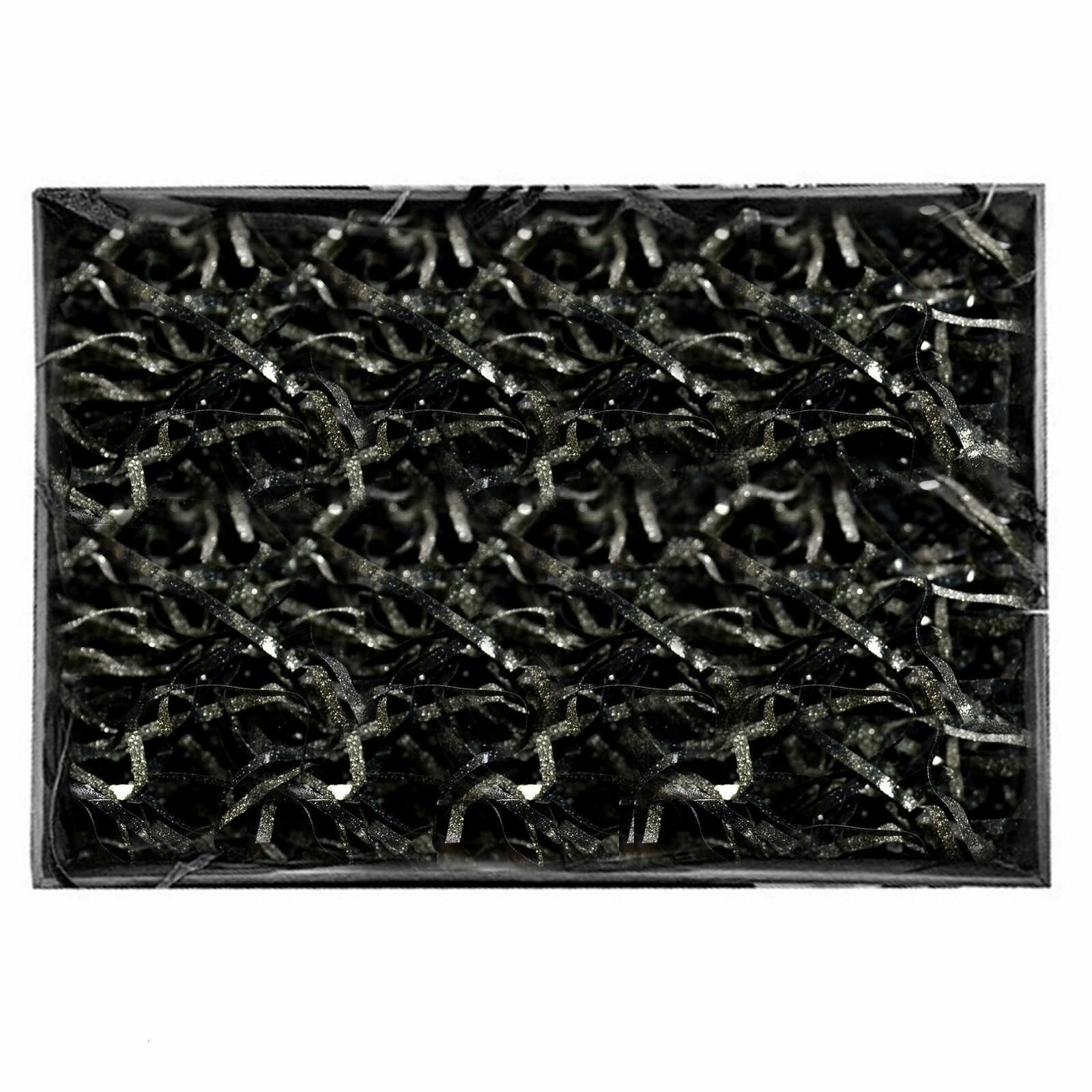 Наполнение подарочной коробки из шелковой бумаги с блестками из измельченной Рафии-Черный