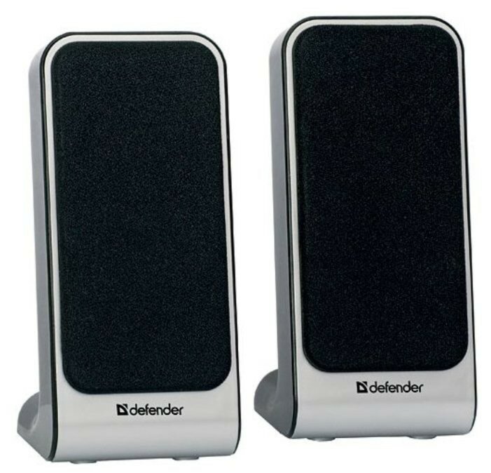 Акустическая система 2.0 DEFENDER SPK-225 , 2.0, 1x2 Вт, USB, пластик, черные/серебро 65220