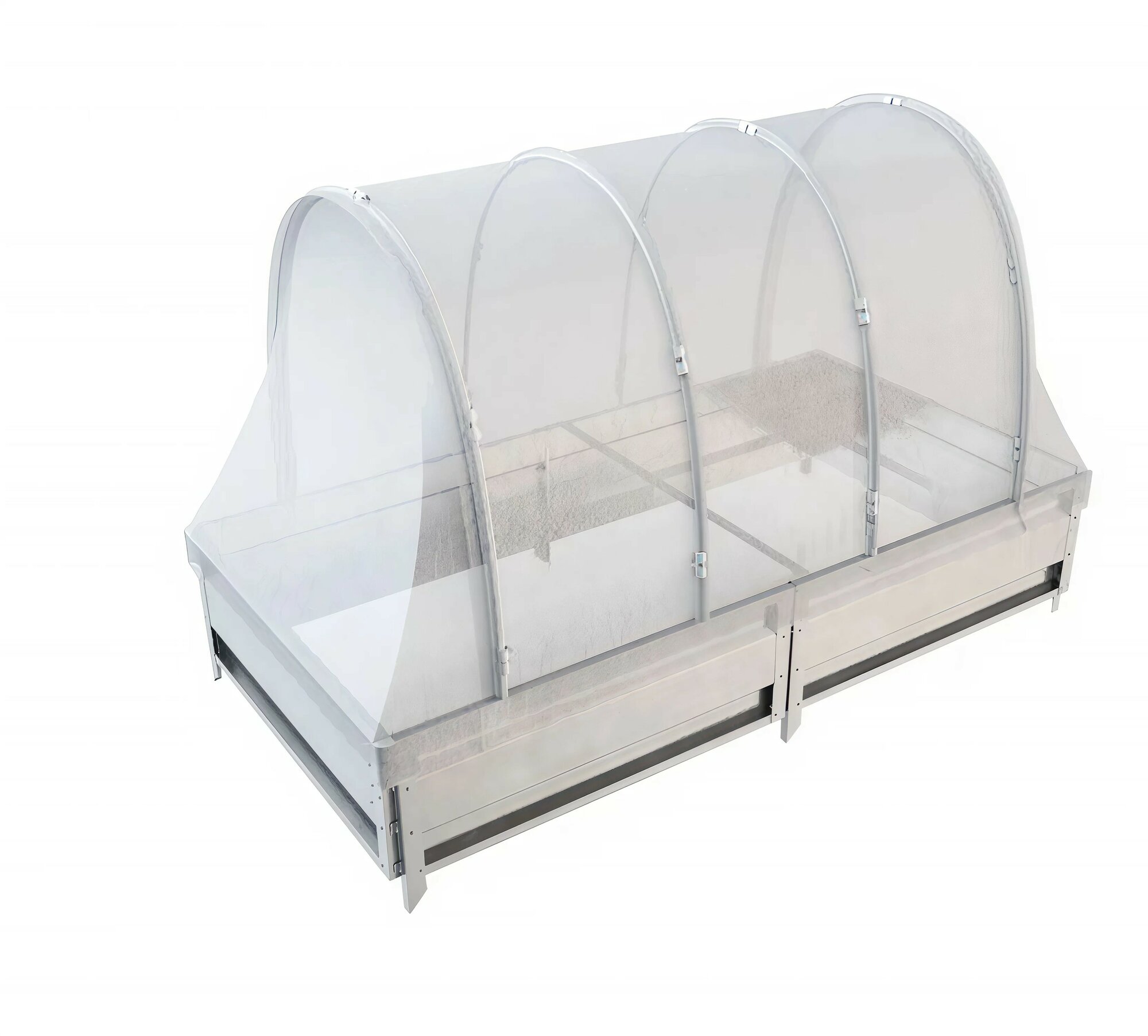 Теплица-парник арочный со спанбондом на грядке 36 см Delta-Park, 1х2 м