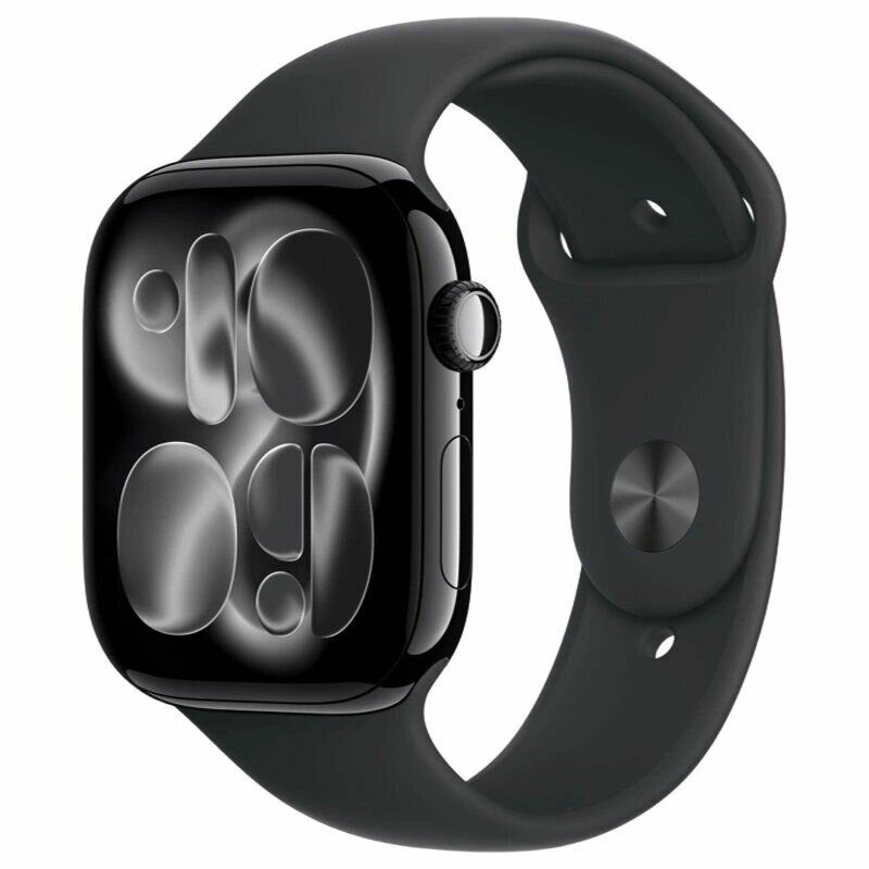 Умные часы Apple Watch Series 11 (2025) 42 мм Jet Black Aluminum Case GPS, Black Sport Band M/L