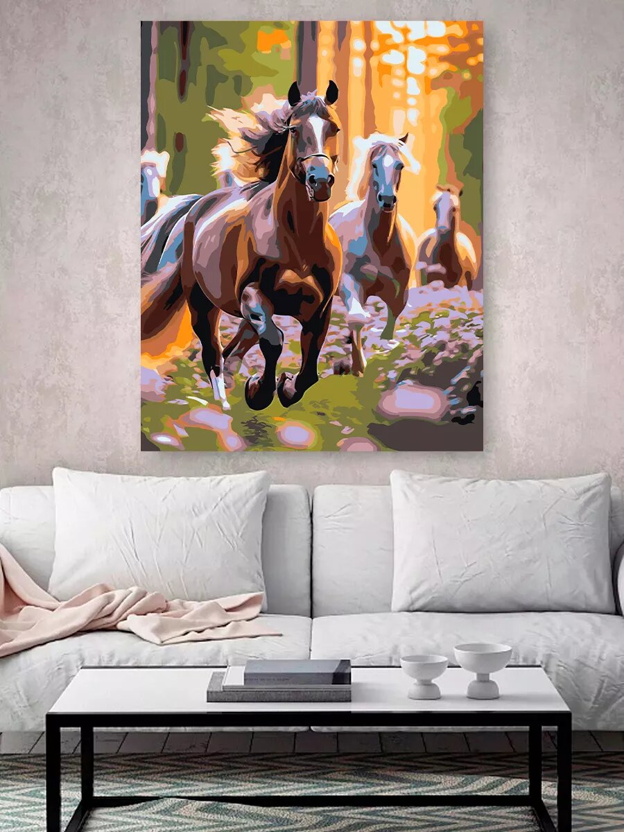 Картина по номерам Лошади