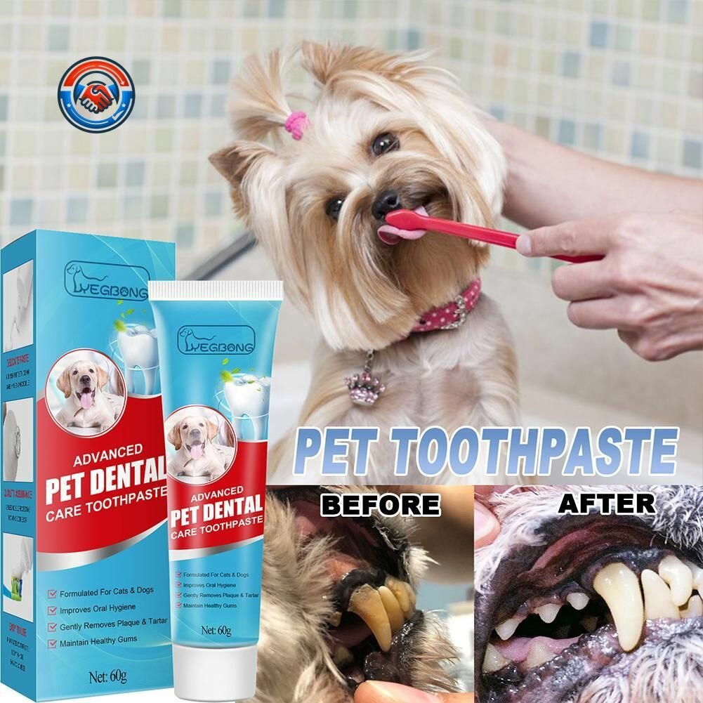 Съедобная зубная паста для собак и кошек, освежающая дыхание и уход за полостью рта, безопасная для глотания, 60 г
