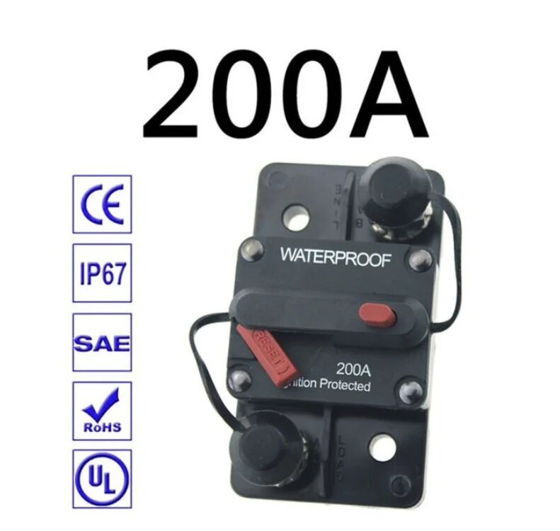 Бренд 30A 40A 50A 60A 70A 80A 100A 120A 150A 200A 250A 300A AMP Автоматический выключатель Сброс предохранителя 12-48V DC Автомобиль Лодка Авто Водонепроницаемый, Красный