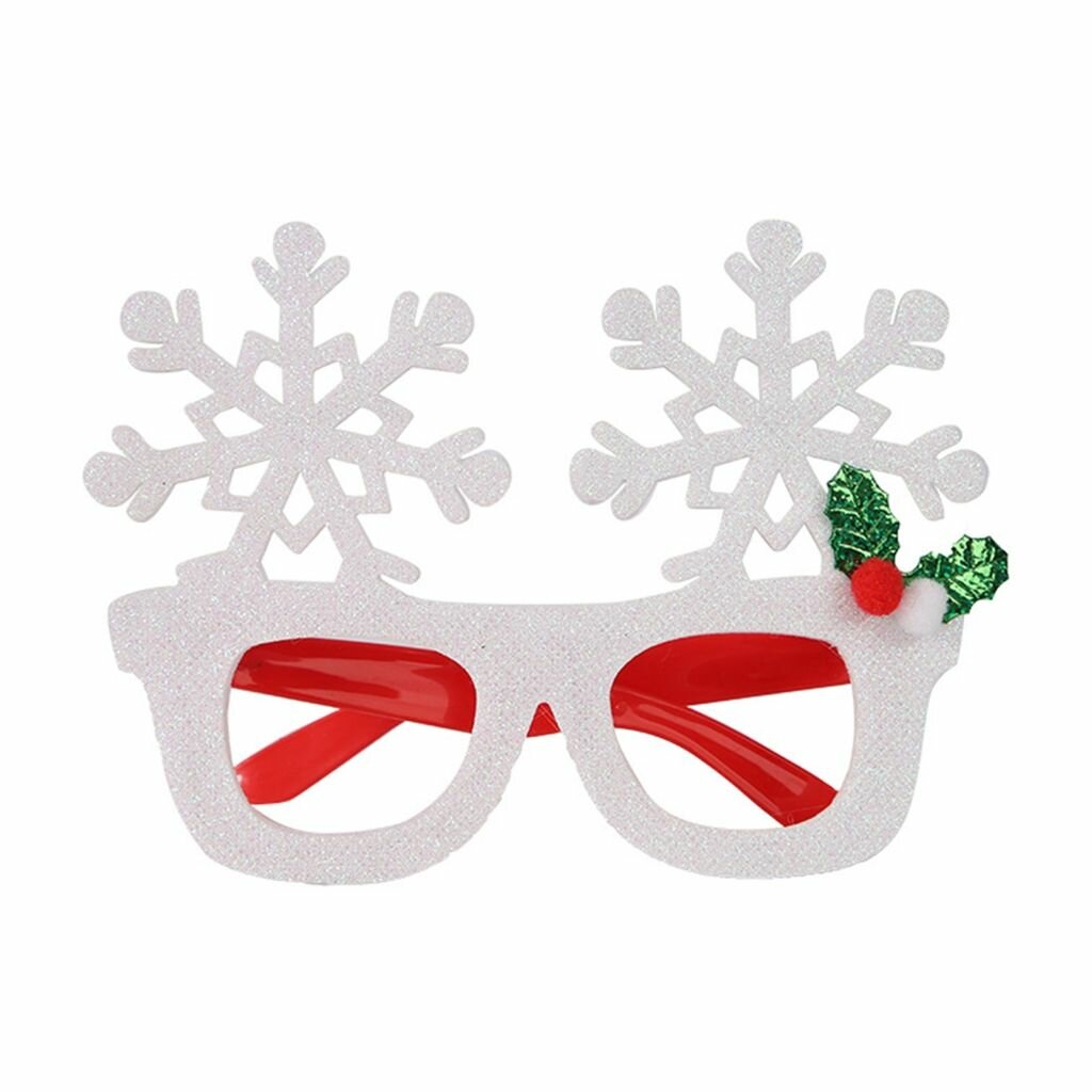 Новые рождественские декоративные очки в виде тонкой мигающей снежинки-Белый